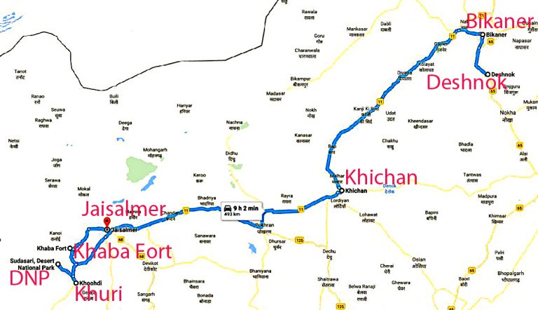 RJ-1A. Bikaner-Deshnok-Khichan-Desert National Park-Khuri-Khaba Fort ...